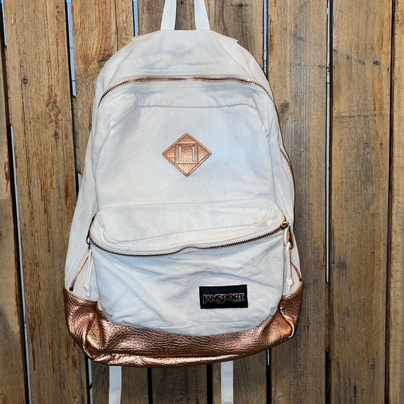 Jansport | Bags | Jansport Cream Rose Gold Backpack | Poshmark